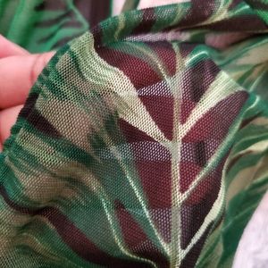 Swim | Green Leaf Print Mesh Onepiece Swimsuit | Poshmark